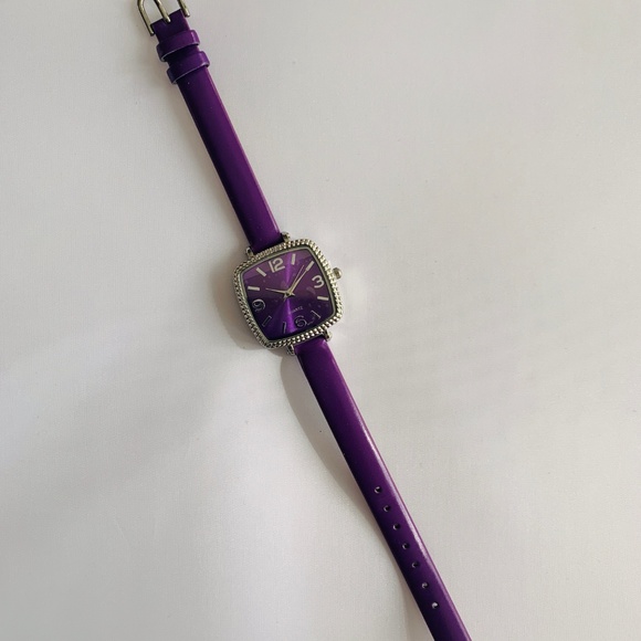 Avon | Jewelry | Avon Faux Leather Watch In Purple Nib | Poshmark